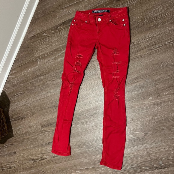 Almost Famous | Jeans | Almost Famous Premium Denim Red Destroyed ...